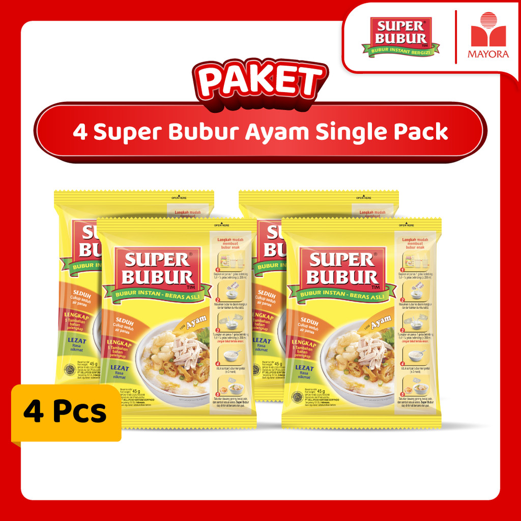 Jual Paket 4 Super Bubur Ayam Single Pack | Shopee Indonesia