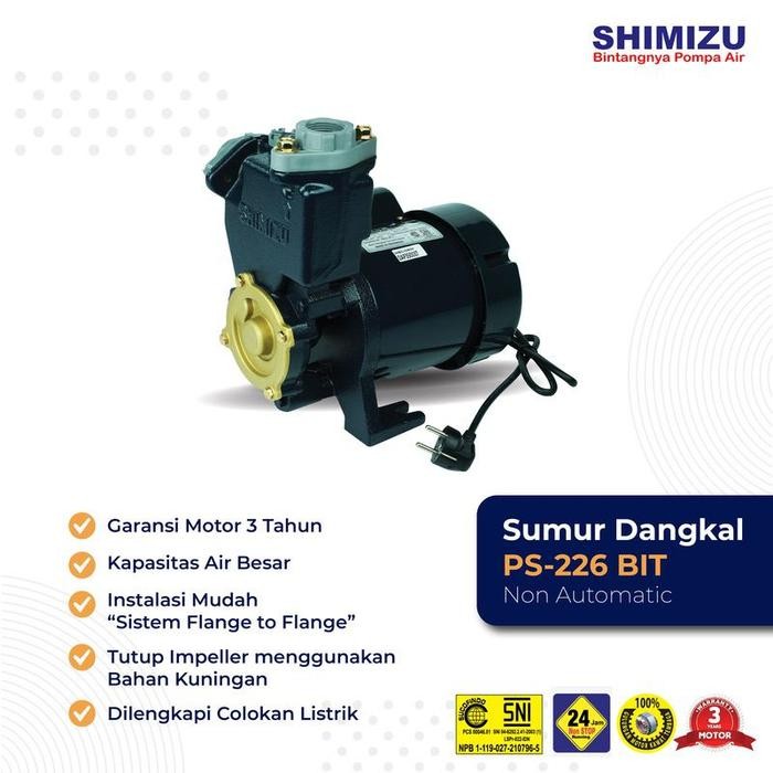 Jual Shimizu PS 226 BIT Pompa Air Sumur Dangkal Manual 200 Watt ...