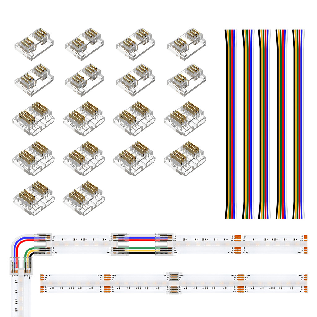 Jual 12-24 PCS FCOB Transparent Connectors Solderless Cover for PWM ...