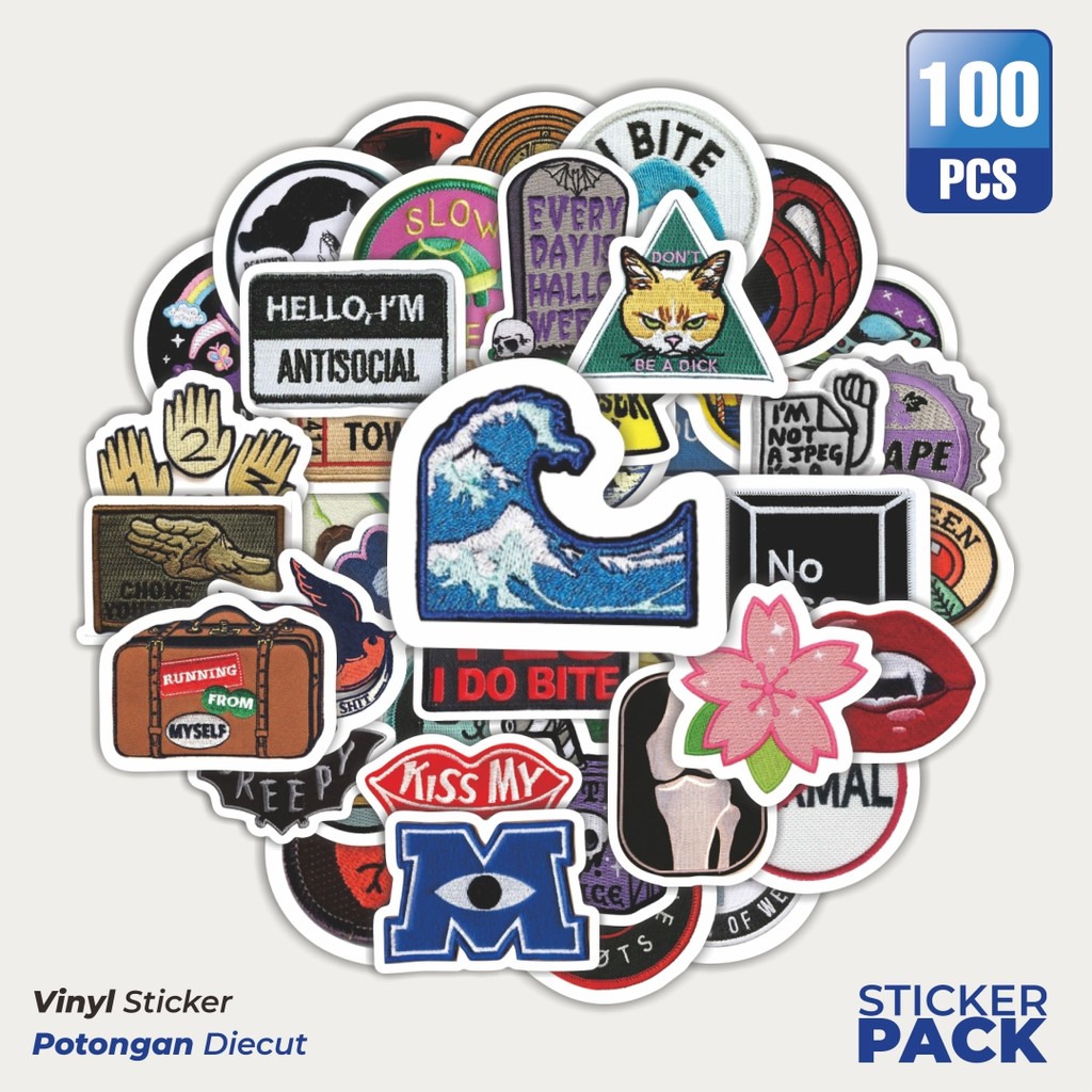 Jual Super Hemat! 100 PCS Stiker Patch V22 Waterproof Aesthetic- Untuk ...