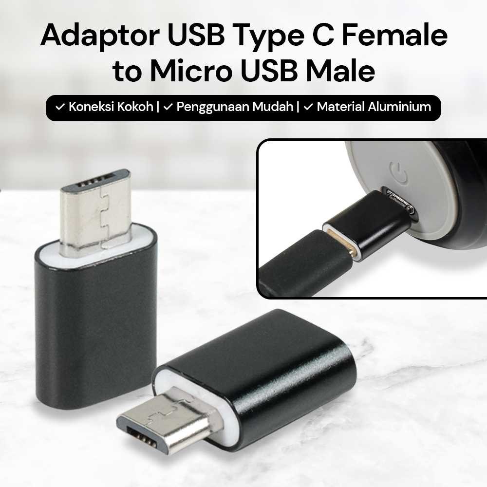 Jual JUMIA Adaptor USB Type C Female to Micro USB Male Aluminium - JM40 ...