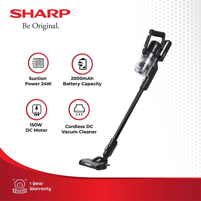 Jual Sharp Cordless DC Vacuum Cleaner EC-SF74Y-BK | Stick Penyedot Debu ...