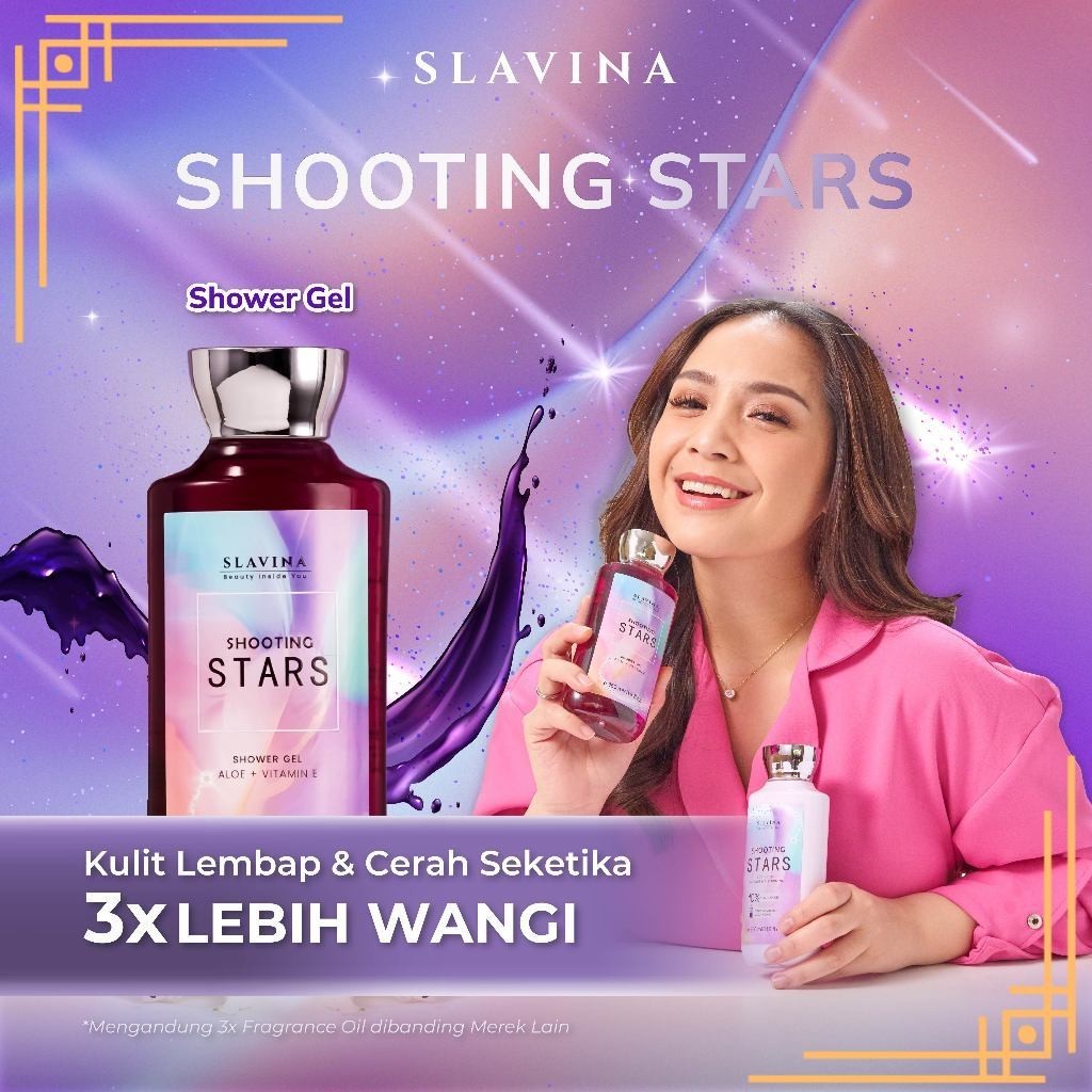 Jual SLAVINA Shooting Stars Sabun Mandi by Nagita Slavina Shower Gel Body Wash Cair Wangi 350ml ...