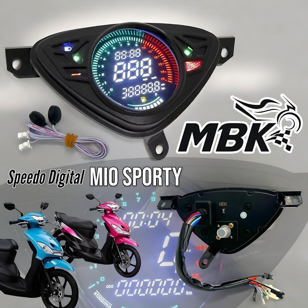 Jual Speedometer LED DIGITAL MODEL BULAT YAMAHA MIO SPORTY Model Bulat ...