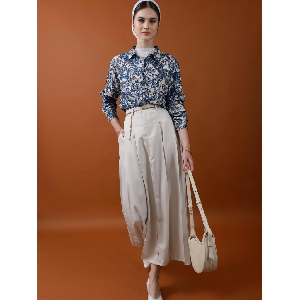 Jual Hava Kemeja Motif Bunga Lengan Panjang Casual Wanita Kiyan Shirt ...