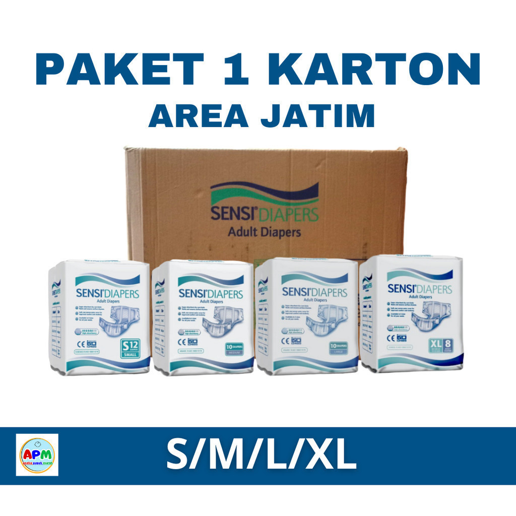 Jual SENSI ADULT DIAPERS [ S12 M10 L10 XL8 ] Popok Dewasa Perekat Per Karton isi 12 Ball APM ...