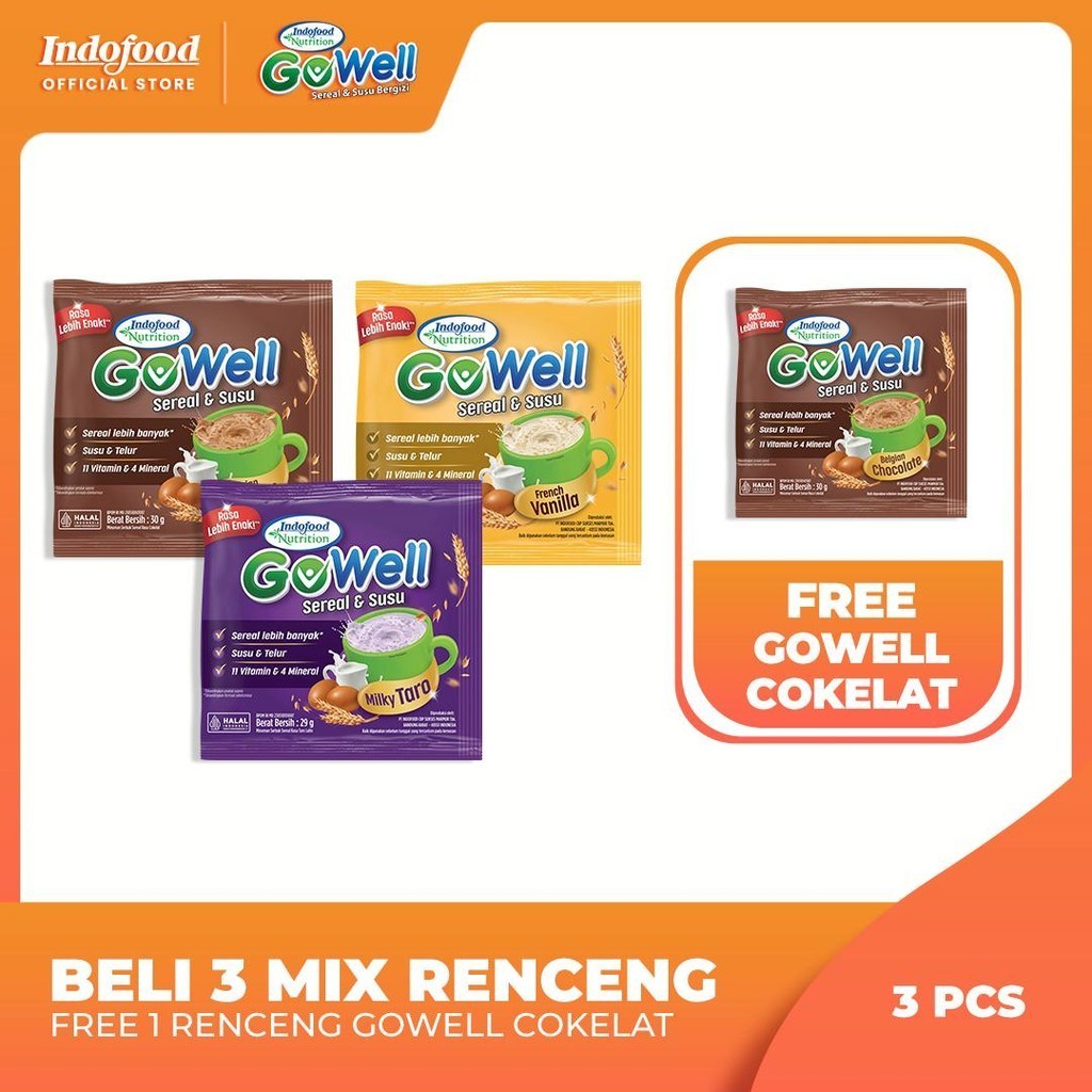 Jual Mix Buy 3 Get 1 - Free Gowell Sachet Rejuv Coklat 1 Renceng ...