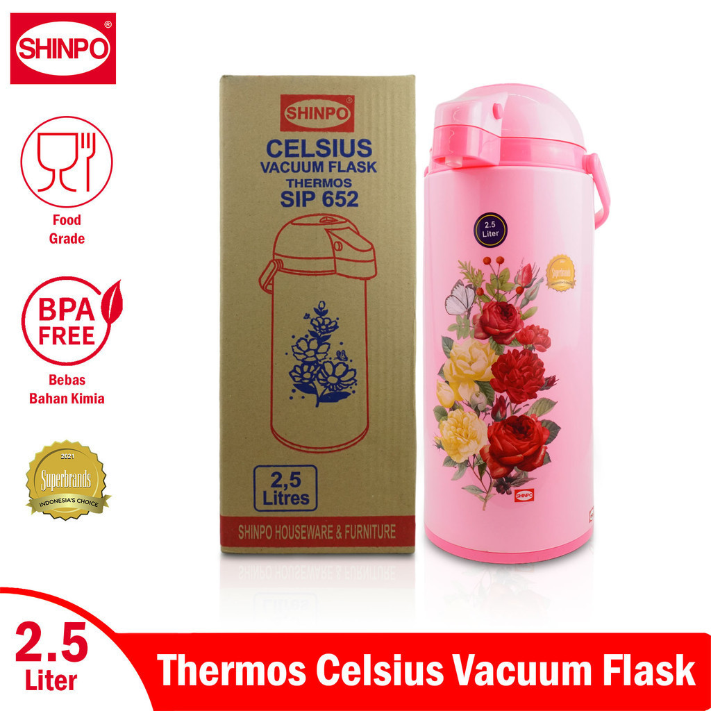 Jual Shinpo Termos Air Panas & 2.5 Liter Thermos Celsius Vacuum Flask ...