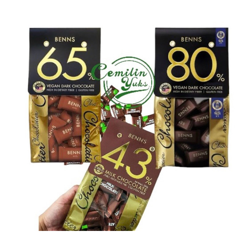 Jual Benns 43% Milk Chocolate 65% Dark Chocolate 80% Dark Chocolate Benss Coklat Malaysia ...