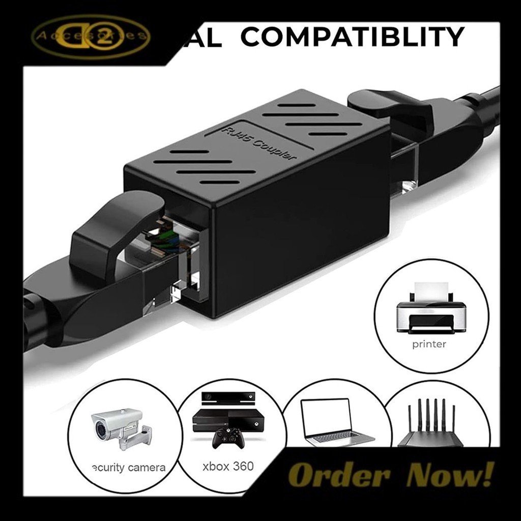 Jual RJ45 Female to Female Cat 15A16A LAN Extension Adaptor Connector ...