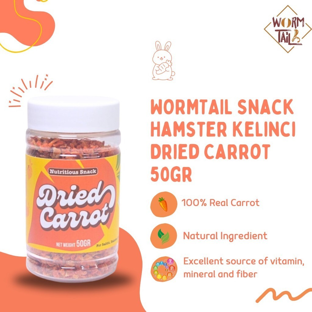 Jual WORMTAIL Snack Hamster Kelinci Dried Carrot 50gr | Shopee Indonesia
