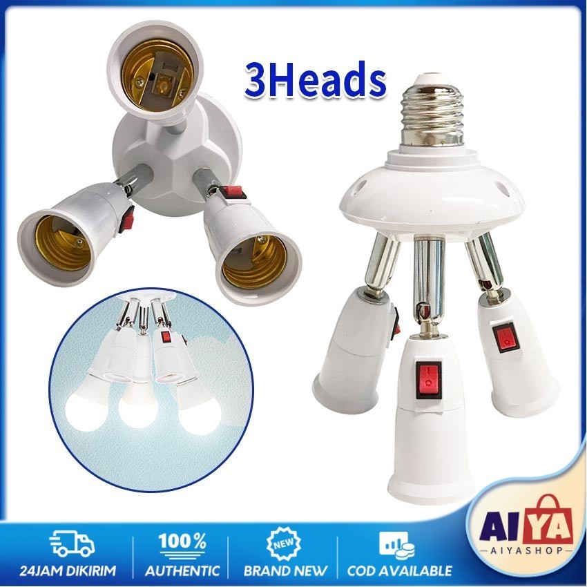 Jual SPLITTER FITTING LAMPU BOHLAM LED LIGHT FITTING CABANG 4 1 SOCKET E27 | Shopee Indonesia
