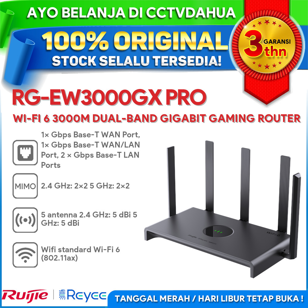 Jual RUIJIE REYEE RG-EW3000GX PRO WI-FI 6 3000M DUAL-BAND GIGABIT ...