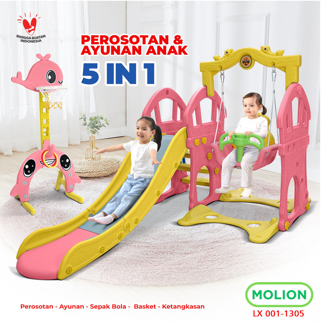 Jual MOLION Perosotan Anak Mainan Ayunan 3in1 Seluncuran Playground ...