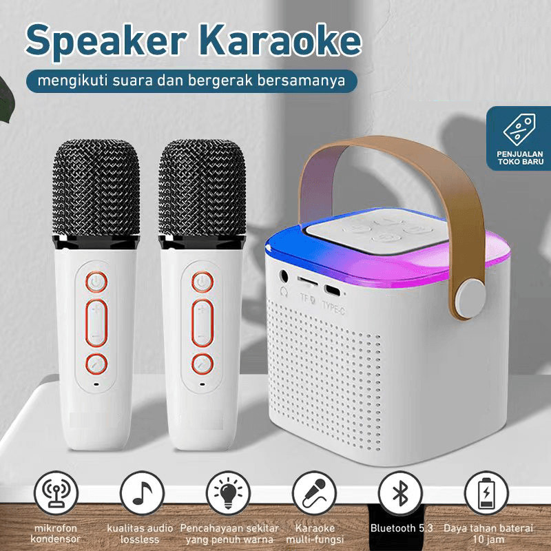 Jual Speaker Karaoke Bluetooth 2Mic 1 Set Cute Wireless Lucu Portabel ...