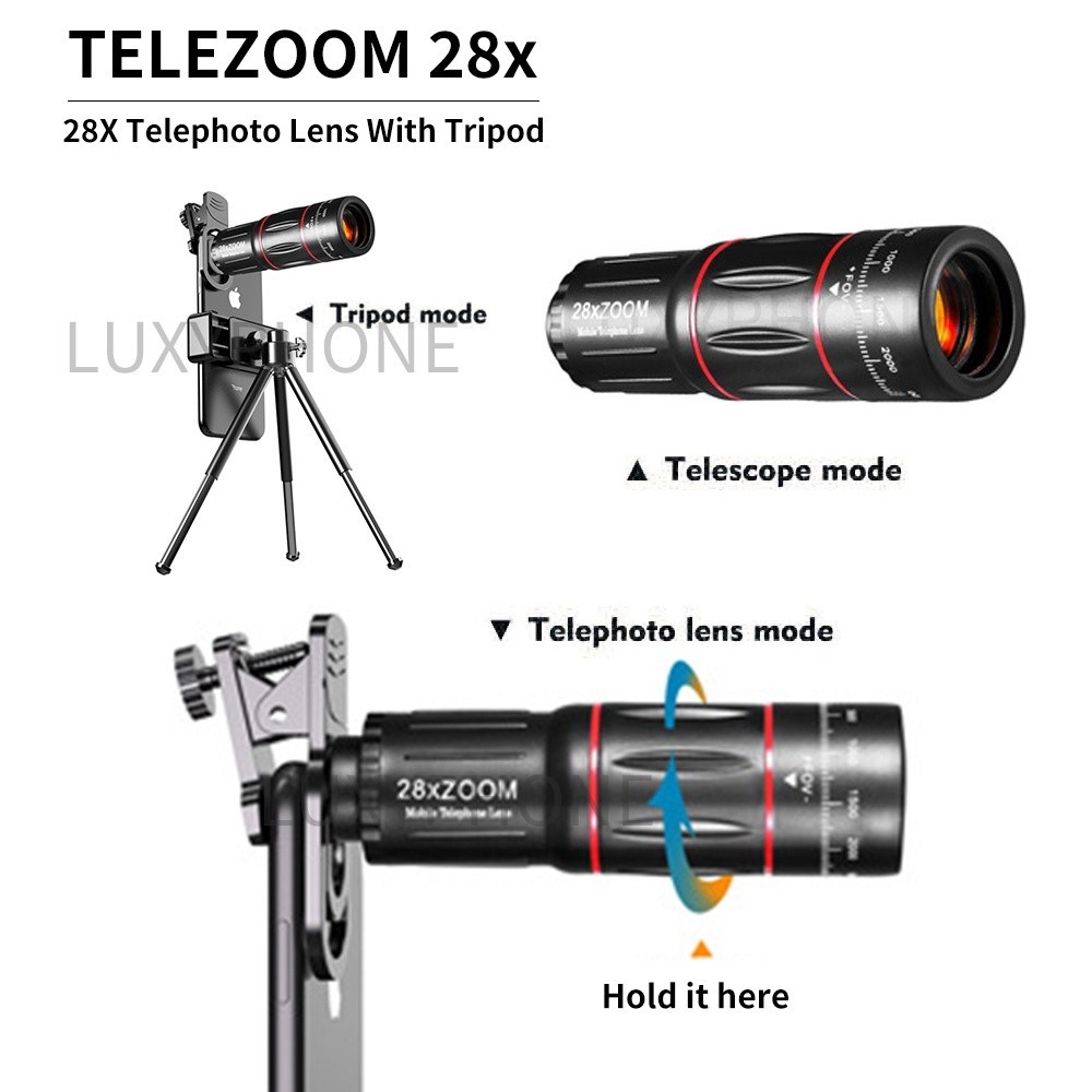 Jual Tele Zoom Lensa Apexel 28x Zoom Lensa Apexel 18x25 Original Lensa ...
