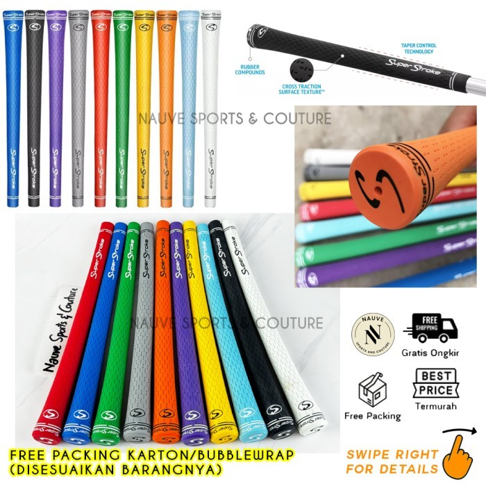 Jual Grip Golf Club Stik Super Stroke S Tech Rubber Non-Slip Standard ...