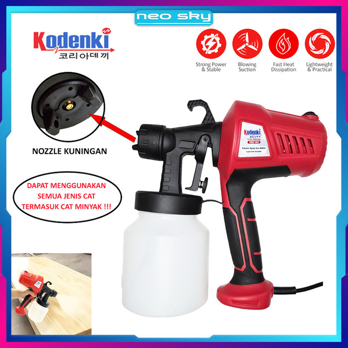 Jual Alat Mesin Spray Gun Elektrik Semprot Cat Minyak Air Tembok Kayu ...