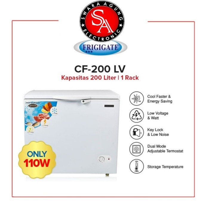 Jual Chest Freezer 200 Liter Frigigate Type: F-200LV (Khusus Daerah ...