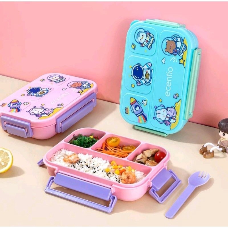 Jual Ecentio Lunch Box Anak anak 1000ml 4skat Kotak makan Tempat makan ...