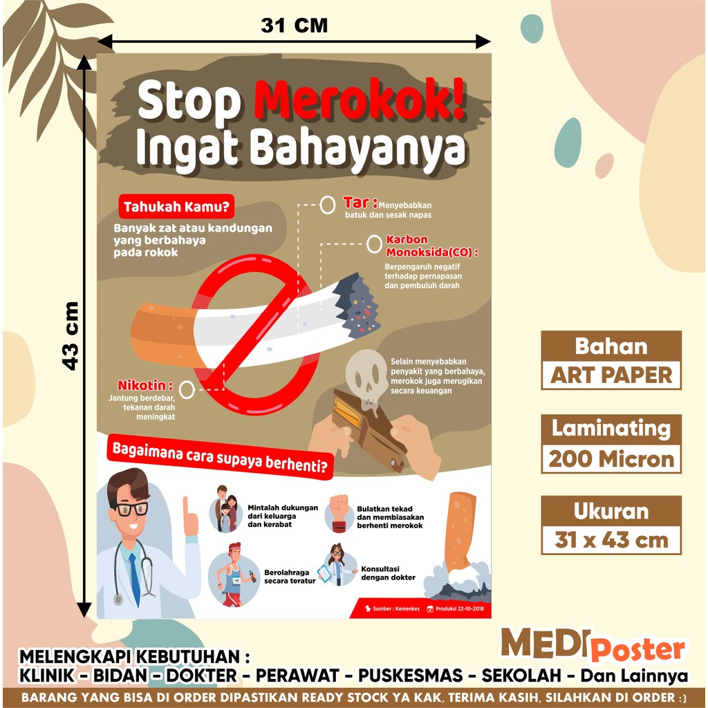 Jual Poster Stop Merokok Ingat Bahayanya | Shopee Indonesia