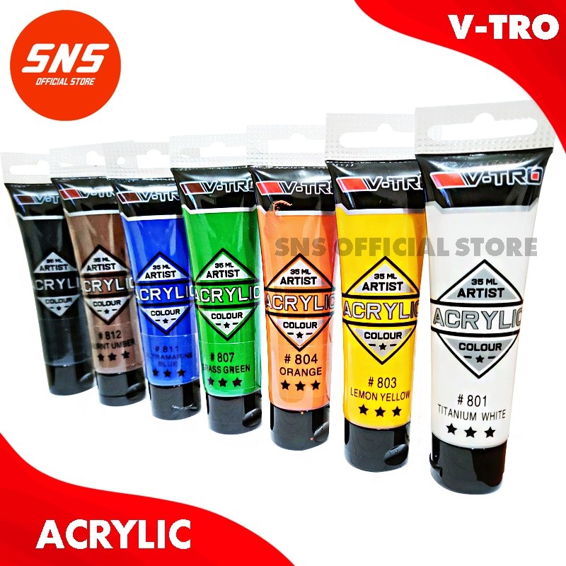 Jual Cat Akrilik / Acrylic 35ml V-TRO Germany Technology Warna Hitam ...