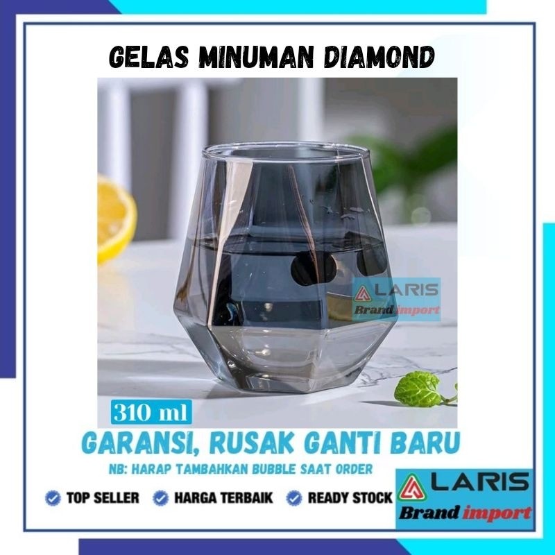 Jual One Two Cups Gelas Minuman Diamond Crystal Borosilicate Glass 310 ...