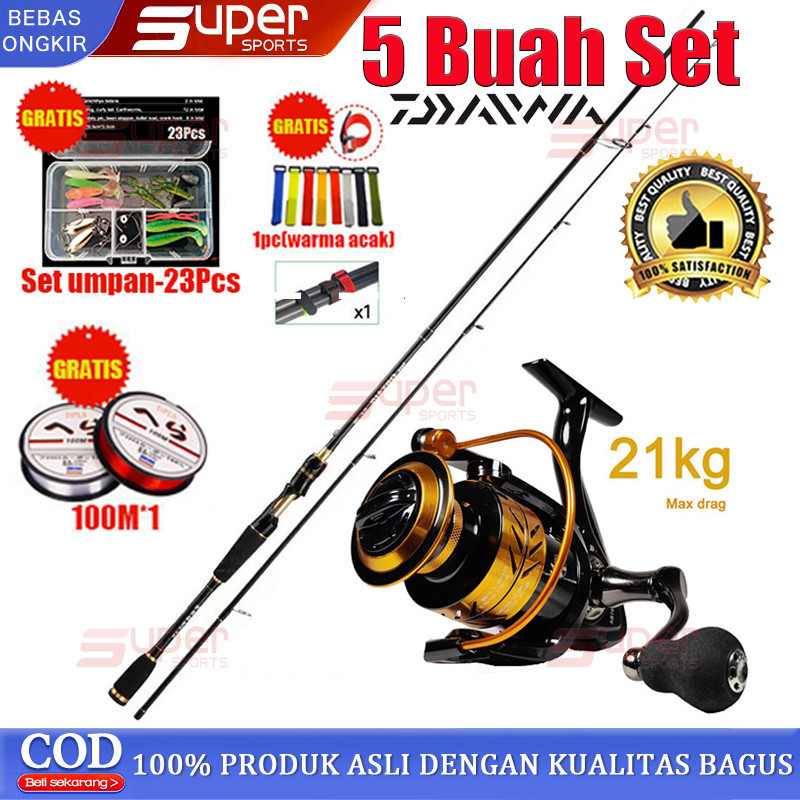 Jual 【5 Buah Set】Set Joran Set Lengkap DNESID reel pancing besi 21kg ...