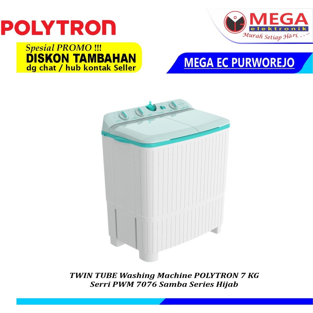 Jual MESIN CUCI POLYTRON PWM-7076 2 TABUNG KAPASITAS 7 KG | Shopee ...