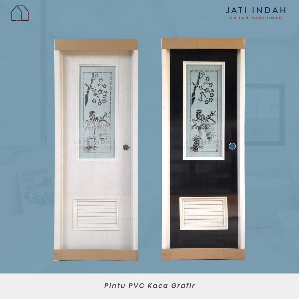 Jual Pintu Kamar Mandi PVC Premium Royal Platinum Kaca Grafir Hitam ...