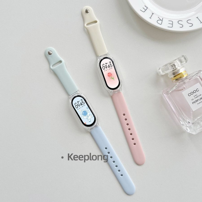 Jual Strap Xiaomi Band 9 / Xiaomi Band 8 Polos 2 in 1 Case+Tali Xiaomi Band 8/9 Silikon Strap ...