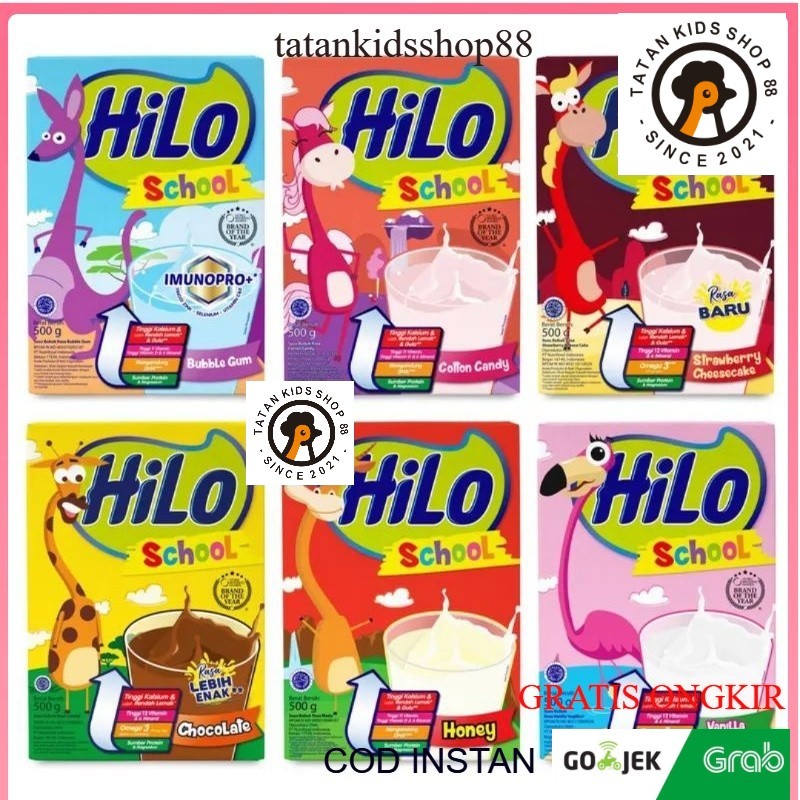 Jual HiLo School 500gr Hi Lo Coklat Madu Bule Gum Cotton Candy Vanila ...