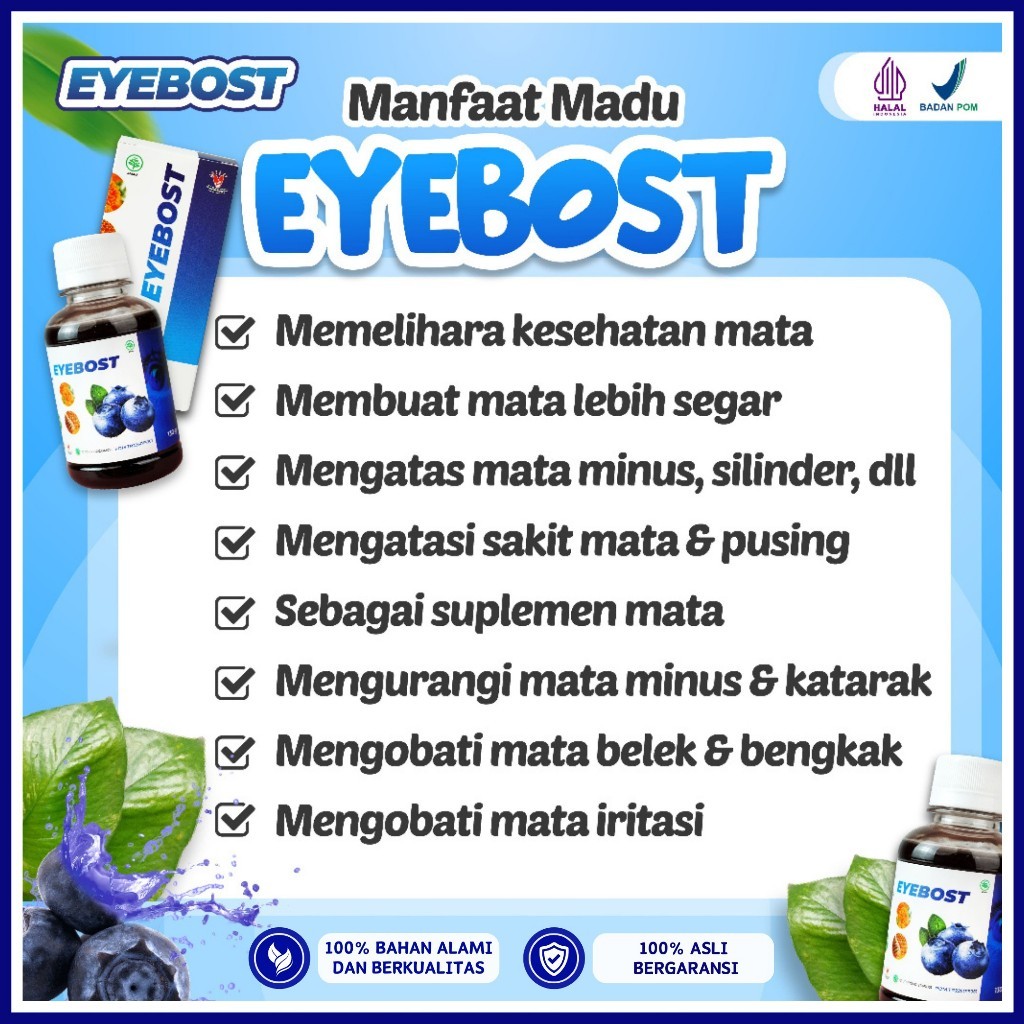 Jual Eyebost – Sebagai Suplemen Mata Obat Sakit Mata Herbal Madu Mata ...