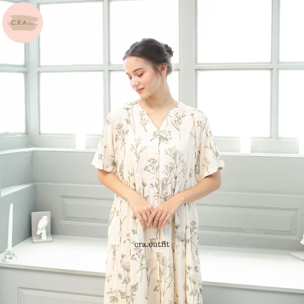 Jual CRA OUTFIT - Maxi Dress Jumbo Rayon Premium Kekinian Busui ...