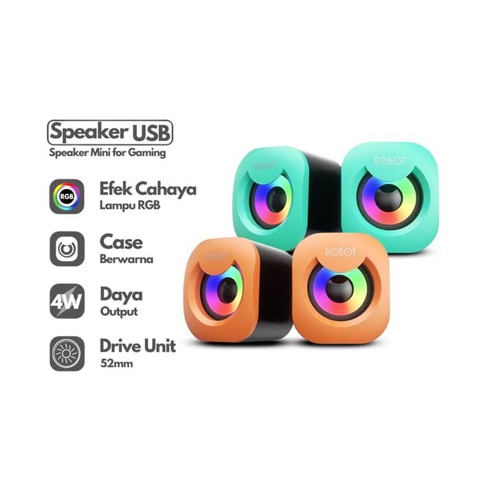 Jual AM ROBOT SPEAKER PC RS180 RGB LIGHT MULTIMEDIA PORTABLE SPEAKER ...
