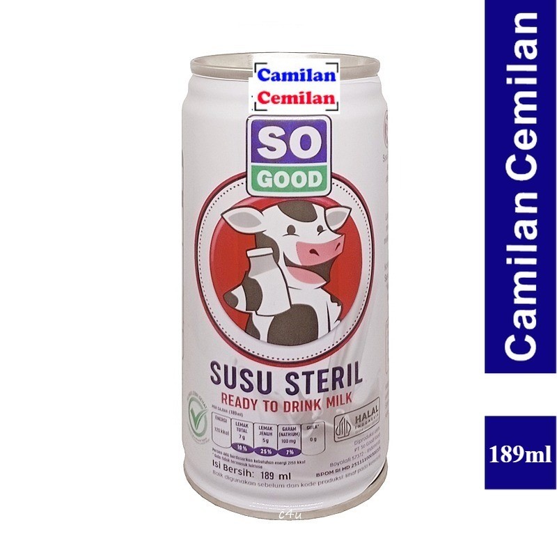 Jual Susu Sapi So Good Steril Kaleng 189 ml | Shopee Indonesia