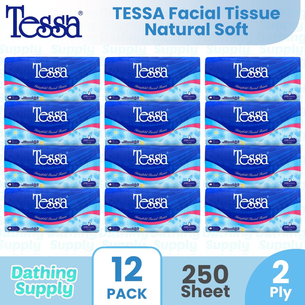 Jual ( 12 PACK ) Tissue Tessa Interfold Facial Tisue Isi 250 Sheet - 2 ...