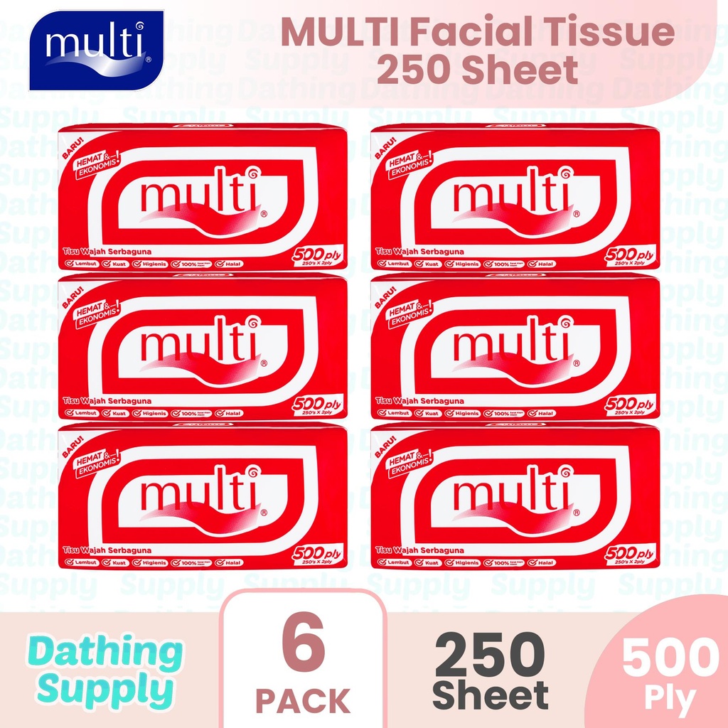 Jual ( 6 PACK ) Tissue Multi Facial Tisu 250 Sheet - 2 PLY / Tisue ...