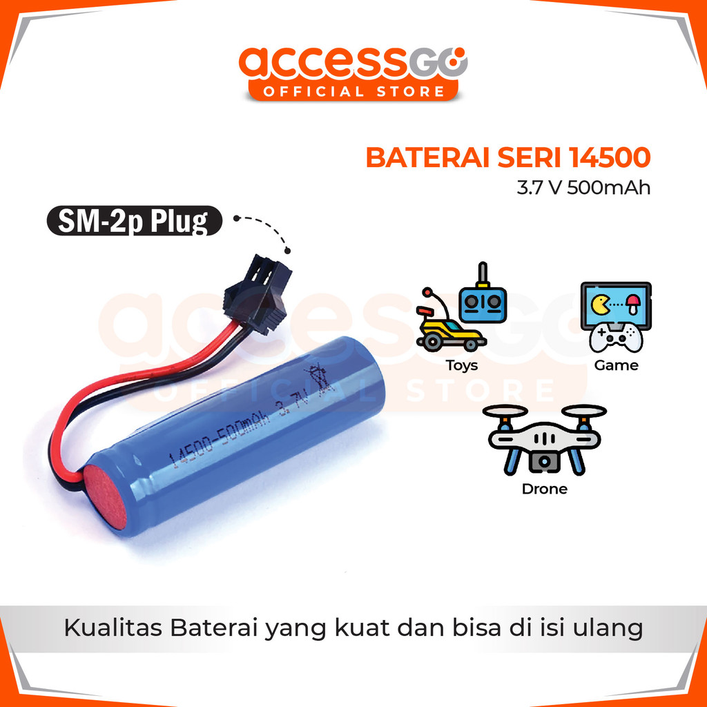 Jual Baterai RC Remote Control 14500 3.7v Baterai Cadangan Bisa Cas Isi ...