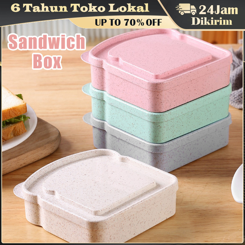 Jual Kotak Makan Sandwich Jerami Gandum Portable / Tempat Roti Tawar ...