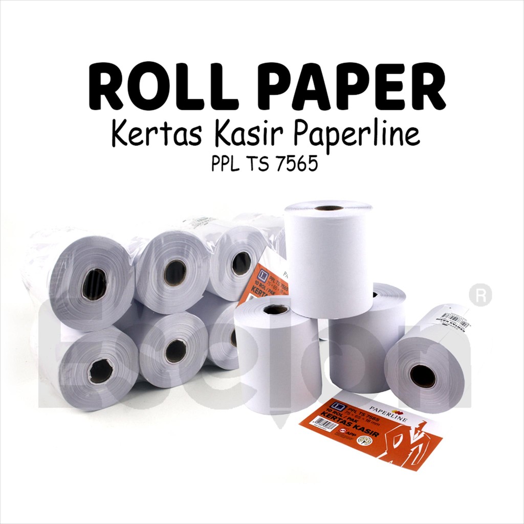 Jual Kertas Kasir Paperline 1ply /Kertas Kasir 75*65*18mm PPL | Shopee ...