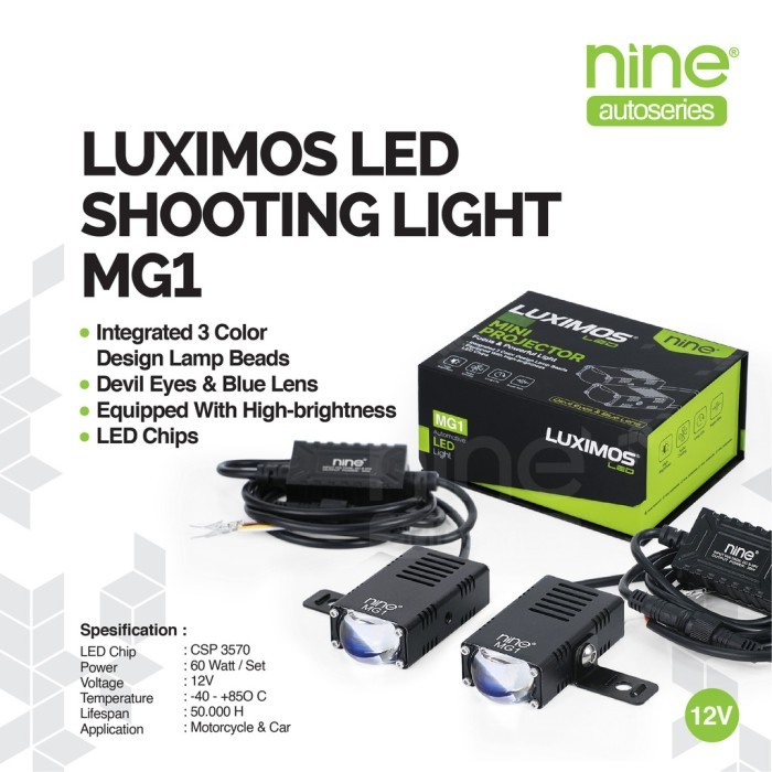 Jual LAMPU TEMBAK SOROT SLIM LED MINI PROJECTOR D2 MINI LASER MOTOR ...