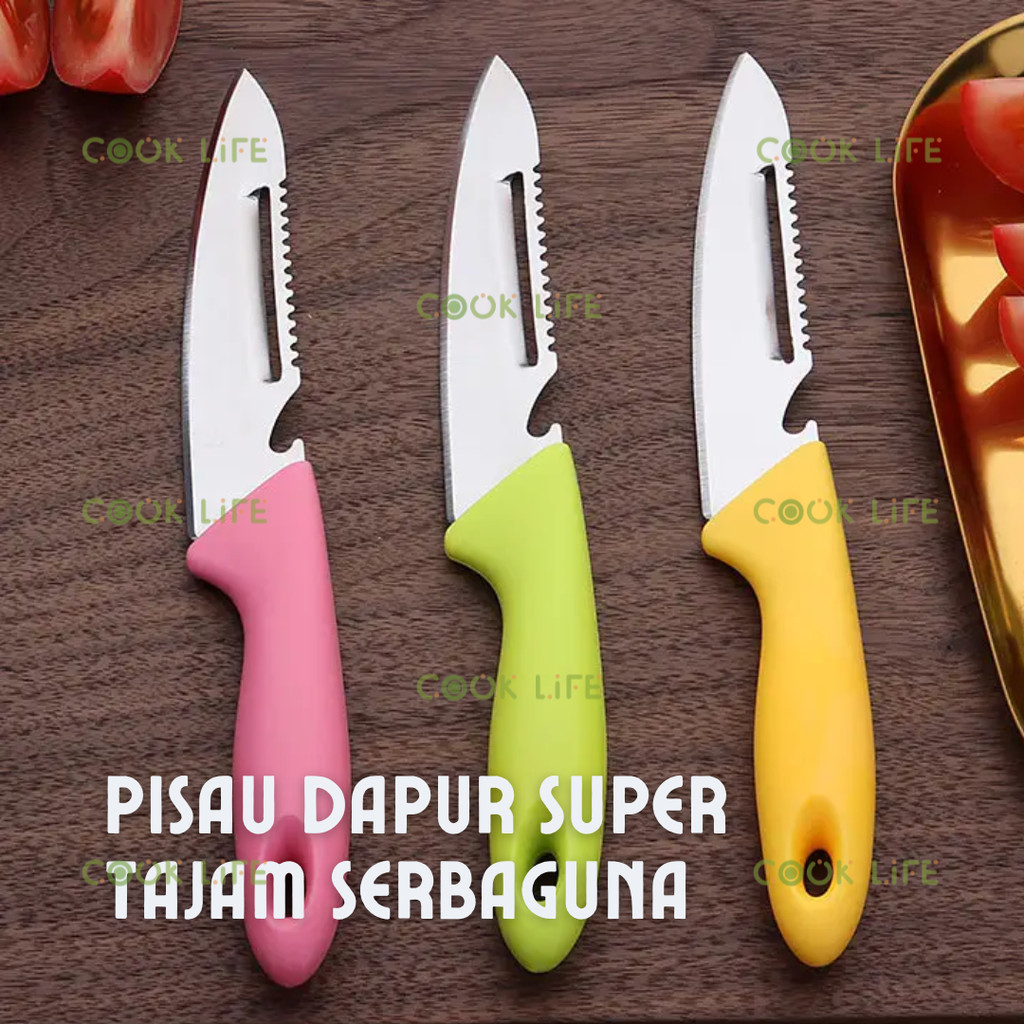 Jual SUPER HEMAT!! Pisau Dapur Peeler dengan Cover Pisau Sayur Pisau ...