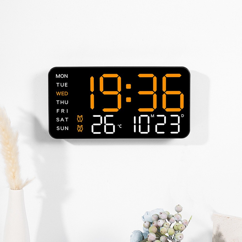 Jual LED Digital Wall Clock Temperature Date Week Display Table Alarm ...