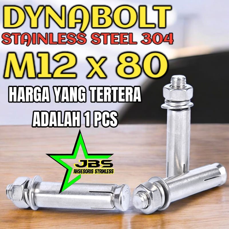Jual DYNABOLT SS 304 M1280 - DINABOLT - ANCHOR BOLT STAINLESS PREMIUM ...