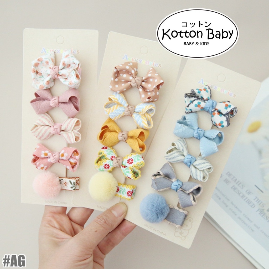 Jual (isi 5pcs) Set Jepitan rambut | Pita Rambut | bayi anak bunga ...