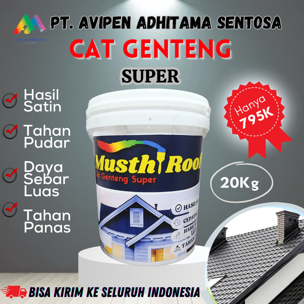 Jual Cat Genteng/Cat Atap Super MusthiRoof 20 Kg Utk Seng Spandek Metal ...