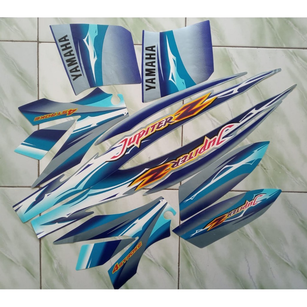 Jual stiker striping motor yamaha jupiter z 2004 putih biru | Shopee ...