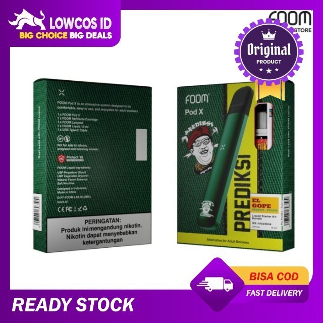 Jual FOOM X POD KIT THE PREDIKSI SERIES GREEN BUNDLING EDITION | Shopee ...