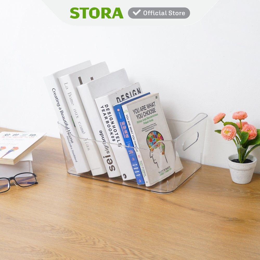 Jual Stora Keranjang Penyimpanan Clear Handle Storage Basket Kotak ...